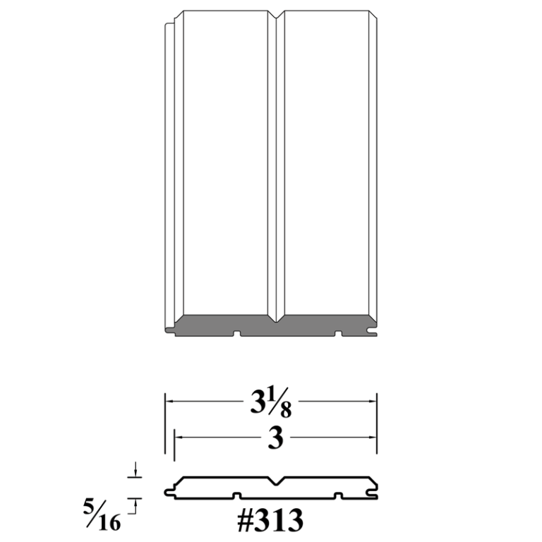 313 Tongue & Groove Wainscot (V-Groove) | WalzCraft