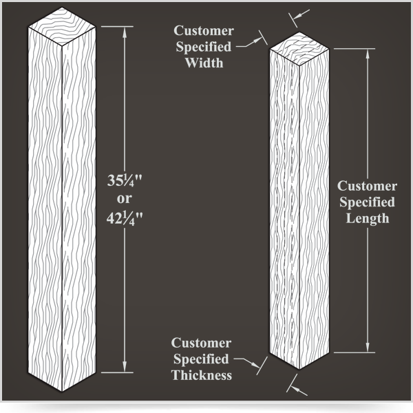 Custom Size Posts / Legs (Face Glued Laminated Stock) | WalzCraft